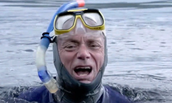 The diver plunged to the bottom of the legendary lake, but he spots ...